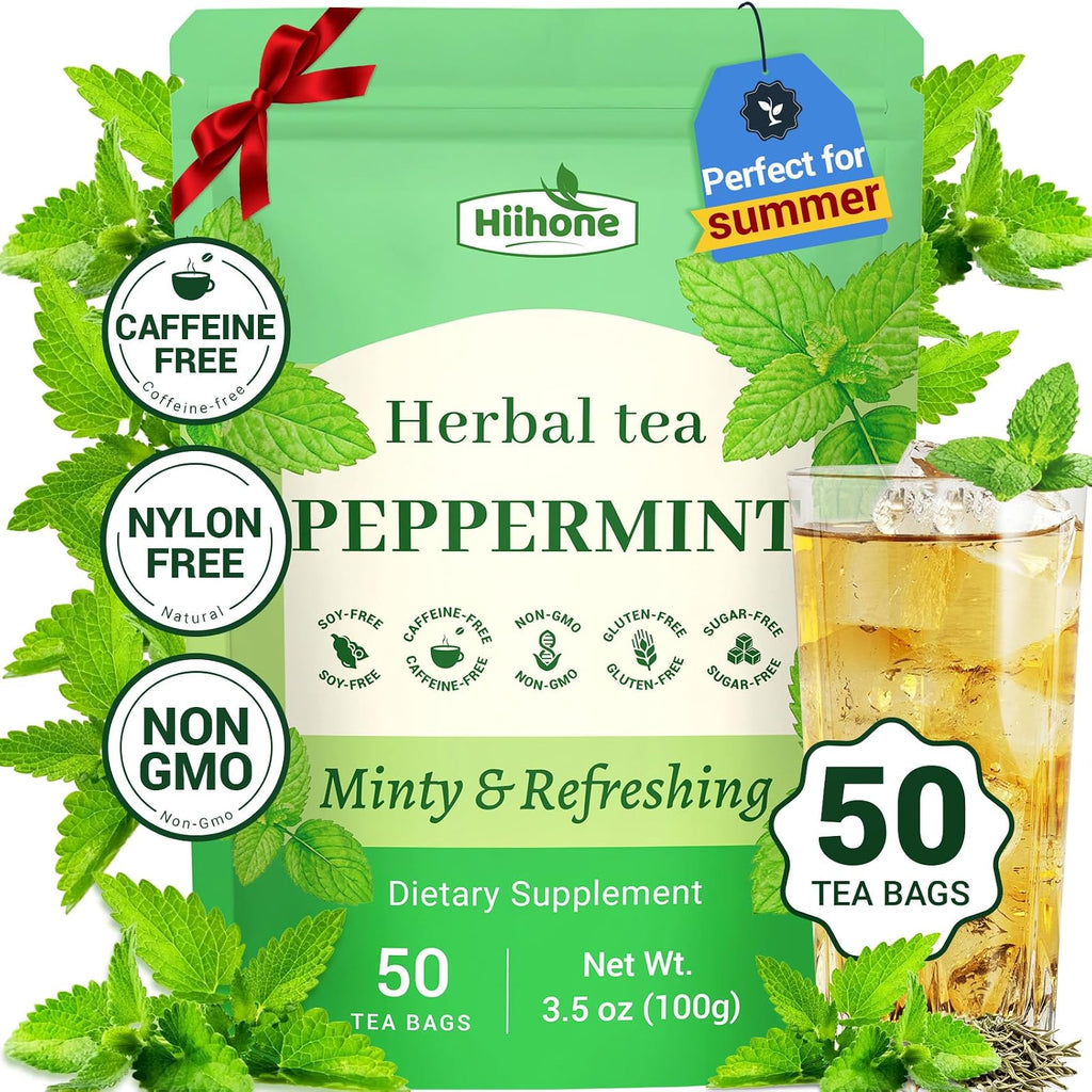 HIIHONE peppermint tea bags 50 count