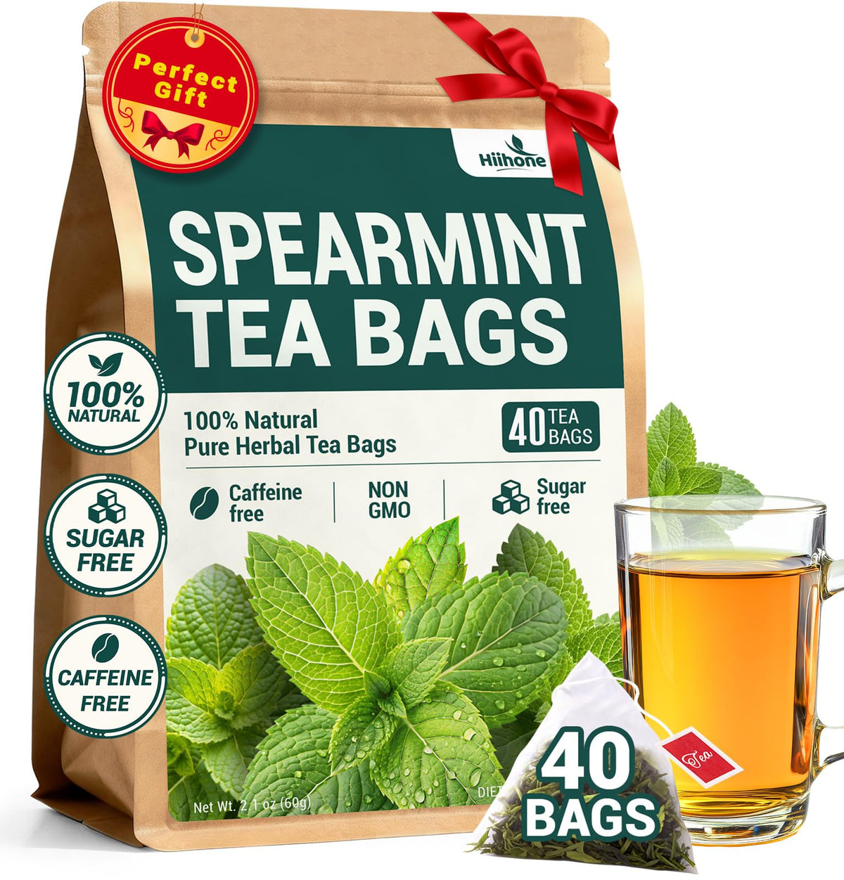 HIIHONE spearmint herbal tea bags