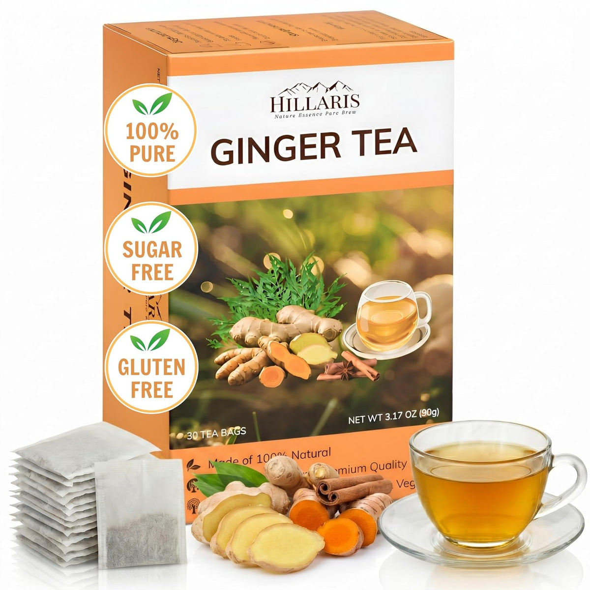 HILLARIS ginger herbal tea bags