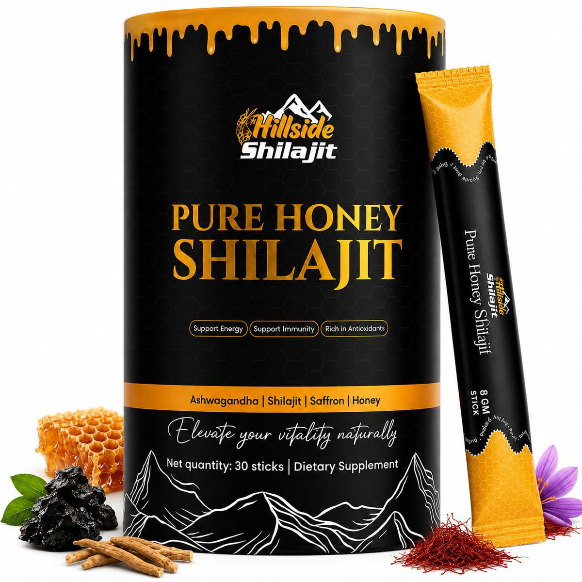 Hillside Shilajit honey sticks pack