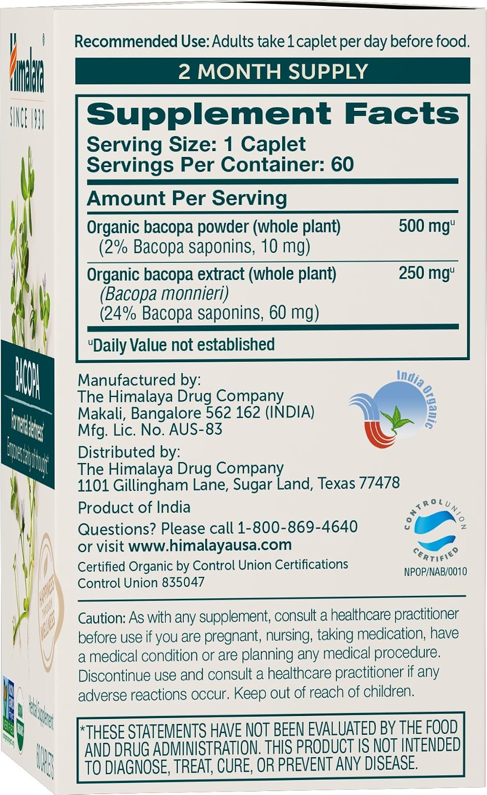 Himalaya Bacopa Monnieri for mental clarity