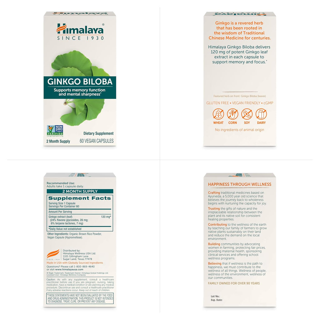 Himalaya Ginkgo capsules for overall wellness