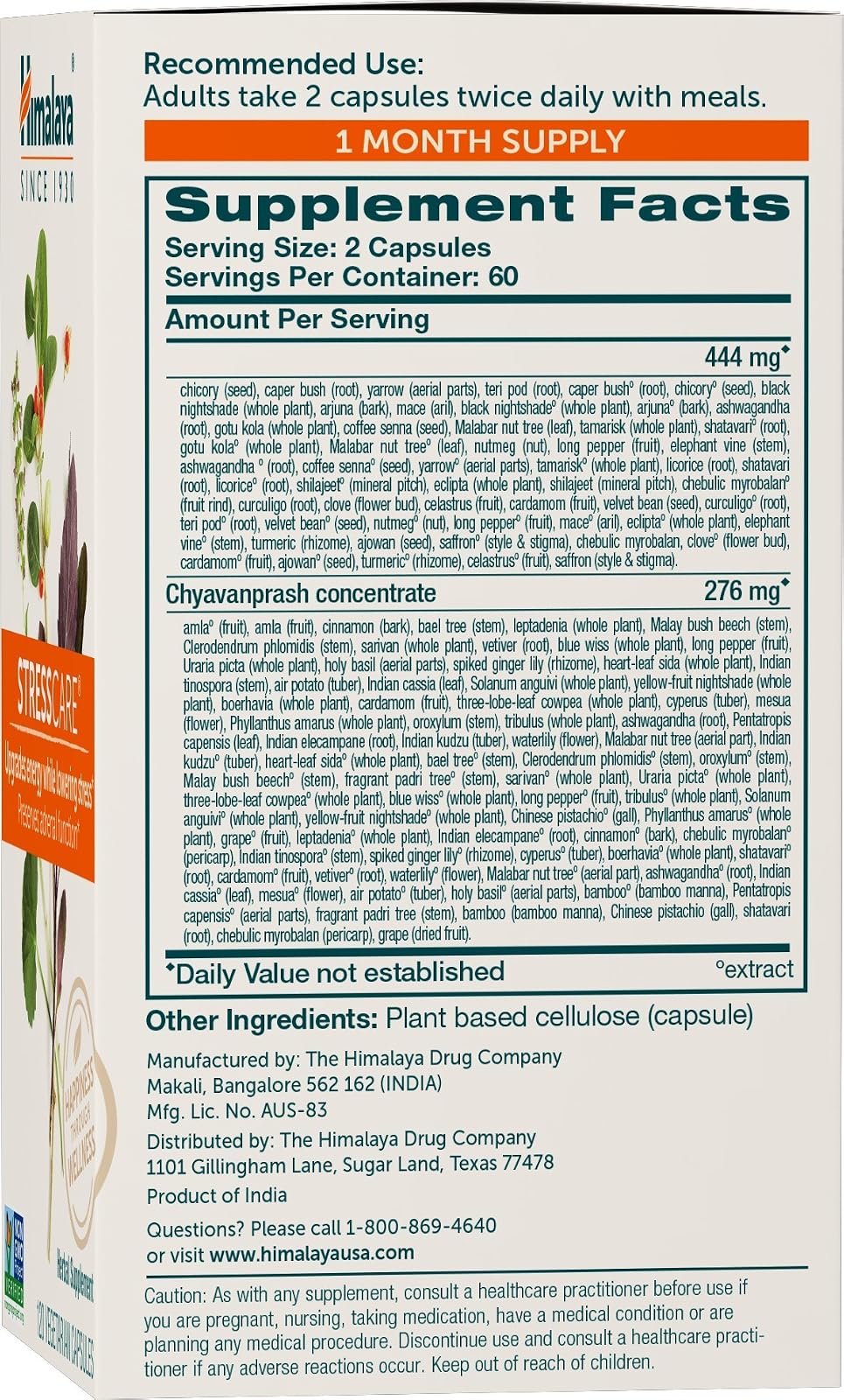 Himalaya herbal capsules for mental wellness