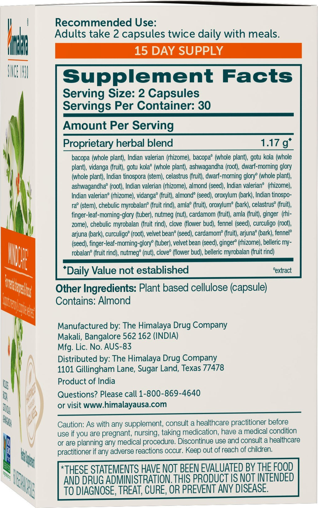 Himalaya MindCare memory support capsules