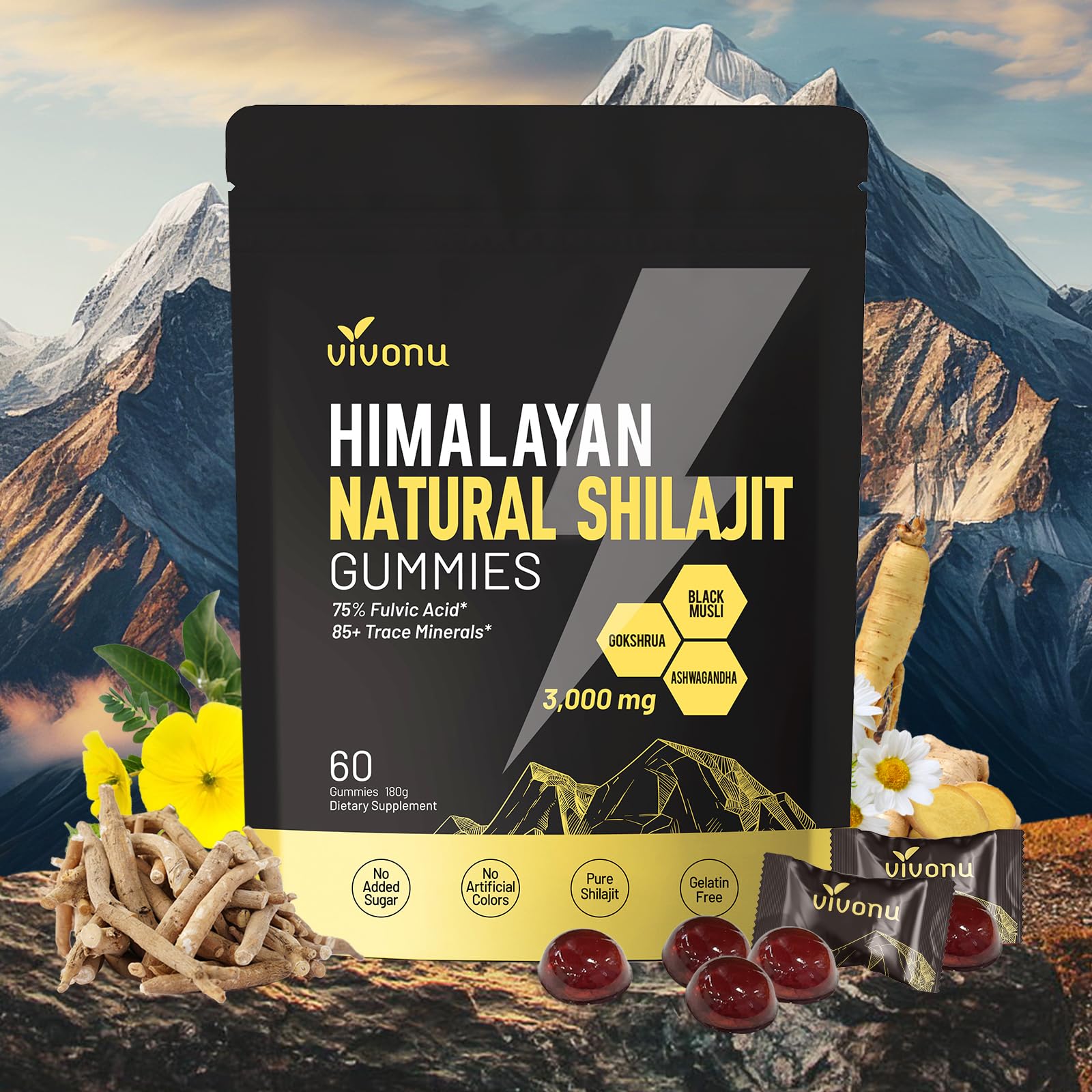 Himalayan Shilajit gummies with trace minerals