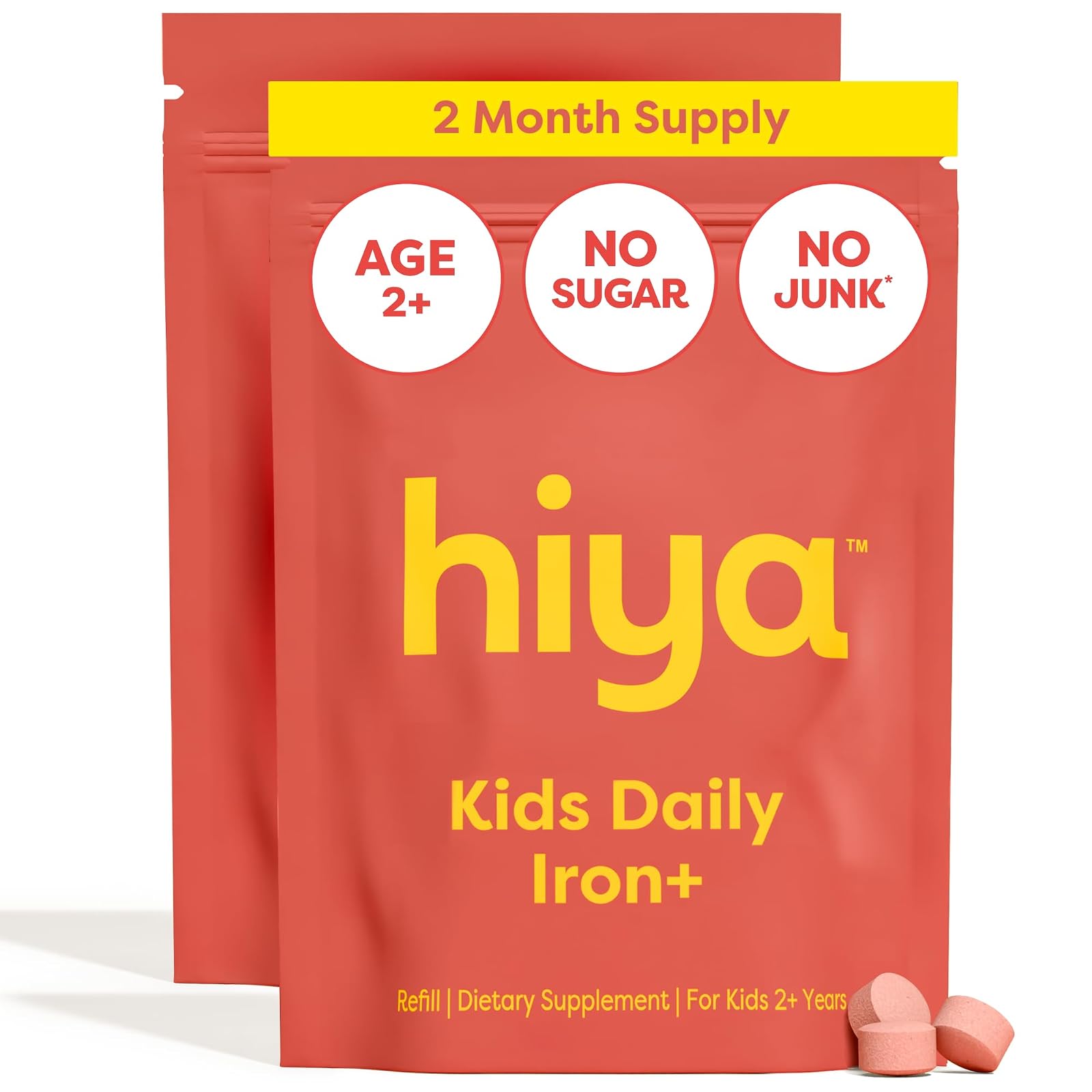 Hiya Iron+ chewable tablets for kids