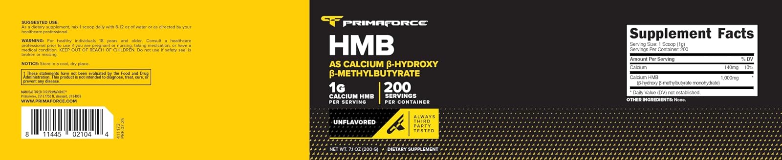 HMB powder for athletic performance boost