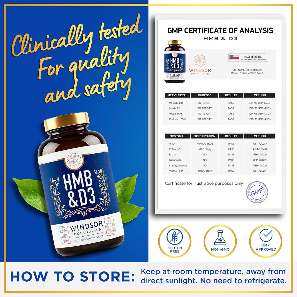 HMB vitamin D capsules for overall health