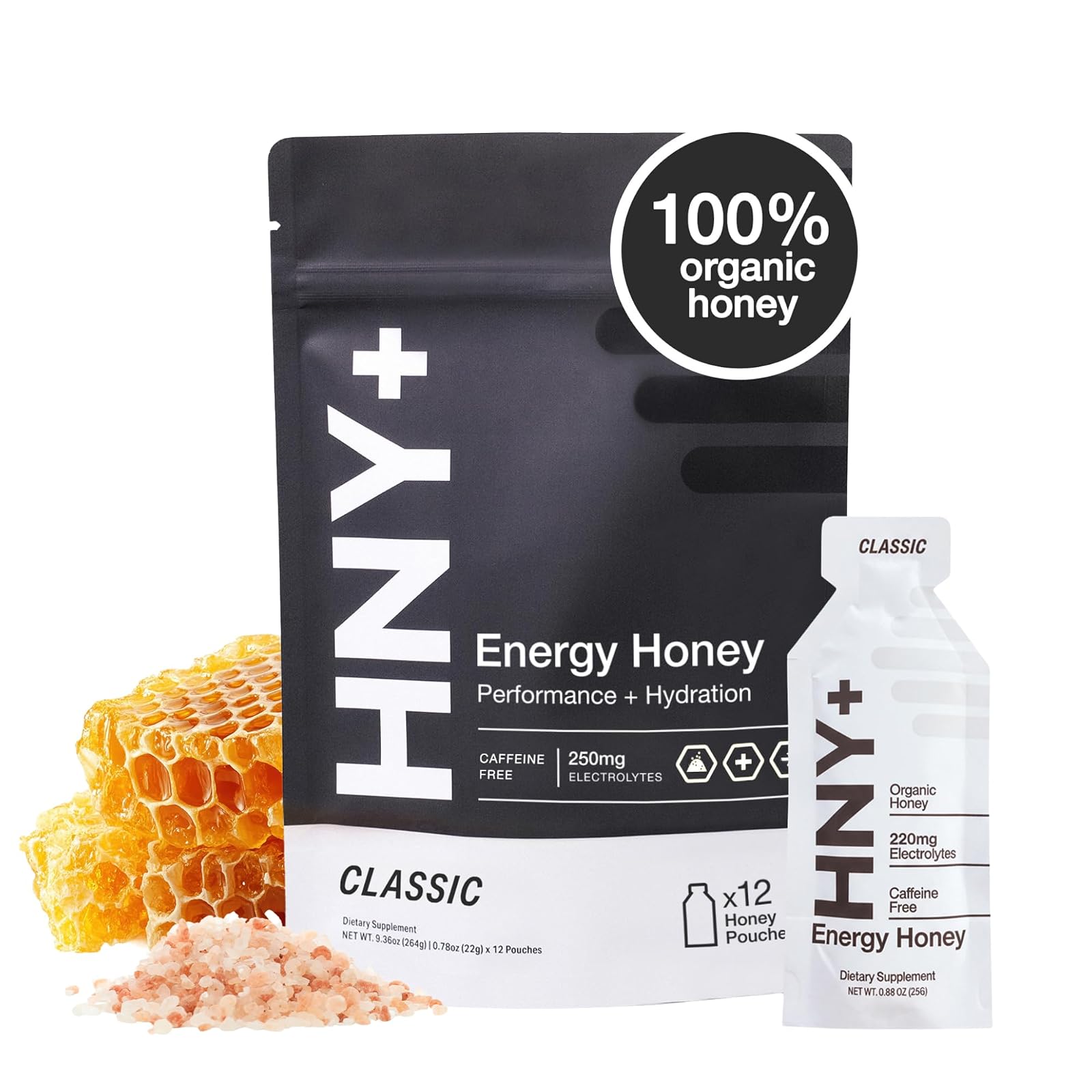HNY+ organic honey energy gel