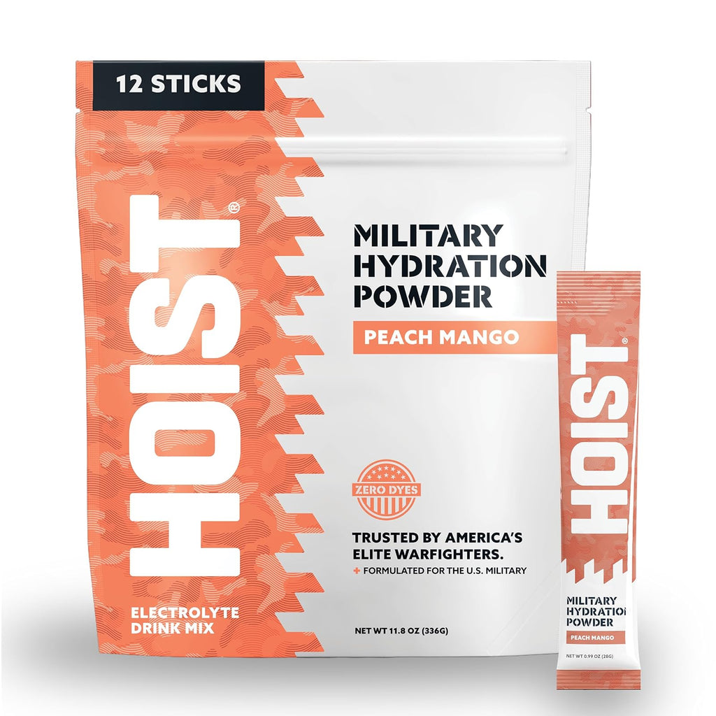 HOIST electrolyte drink mix peach mango