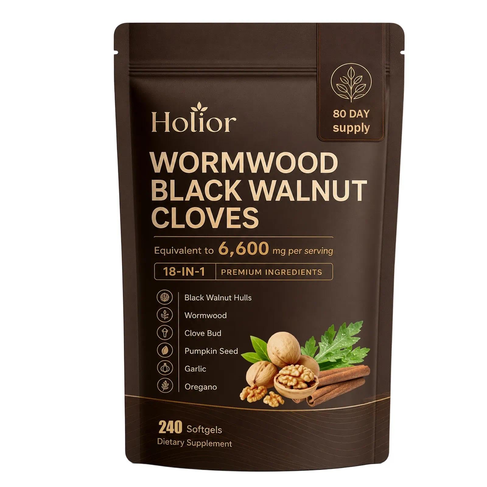 Holior wormwood black walnut softgels