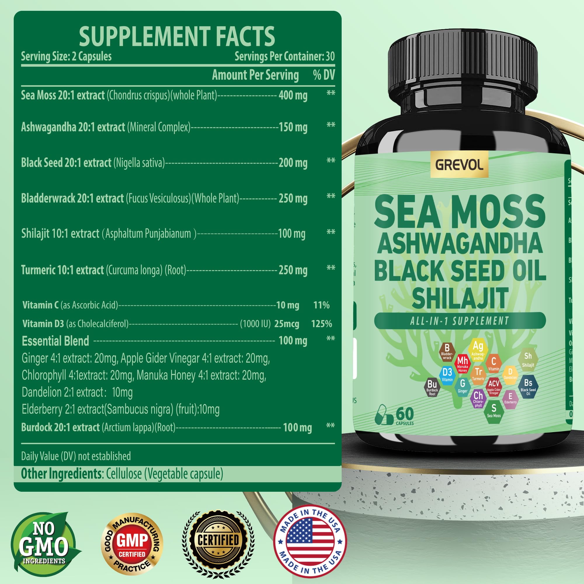holistic health capsules with burdock root