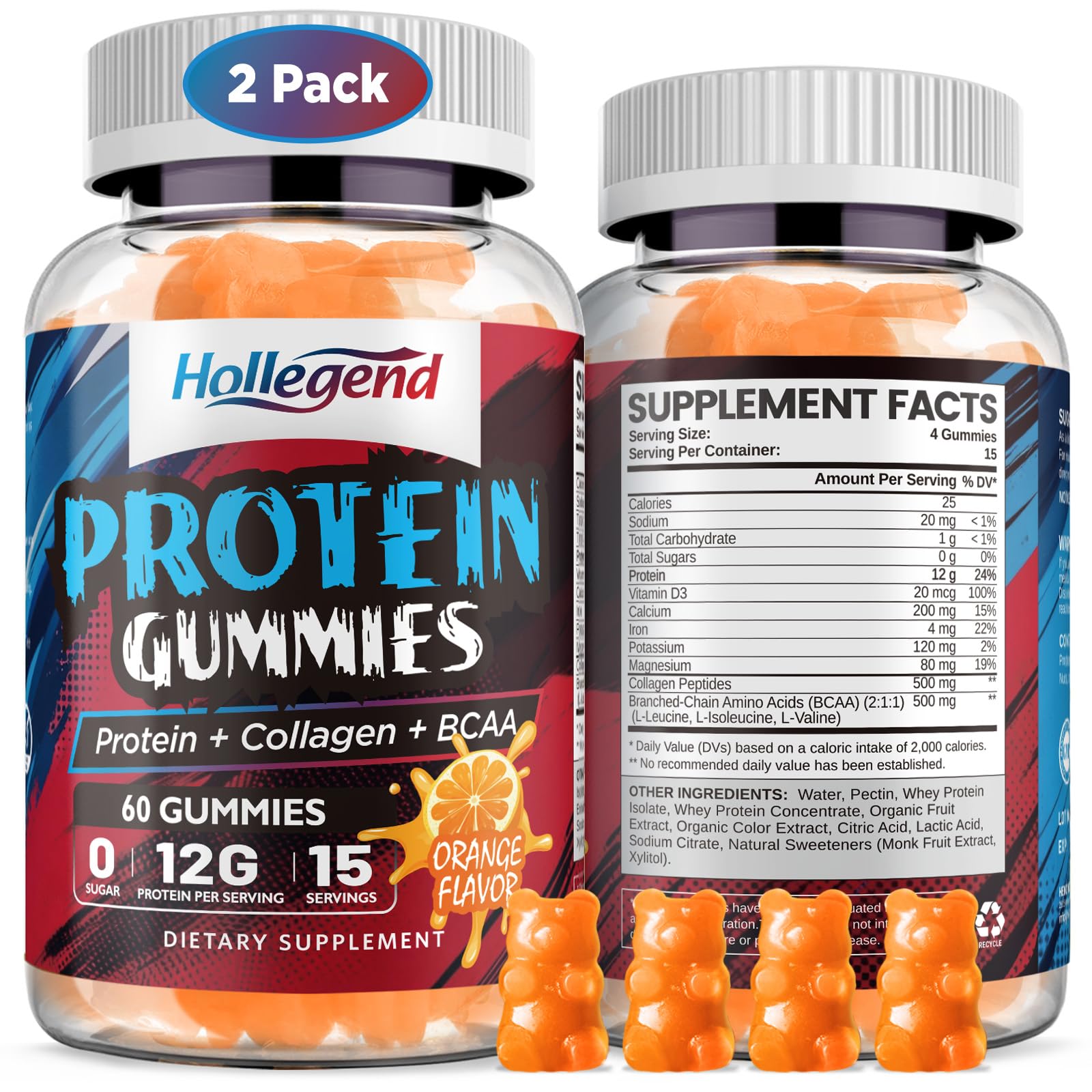 HOLLEGEND whey protein gummies for muscle recovery