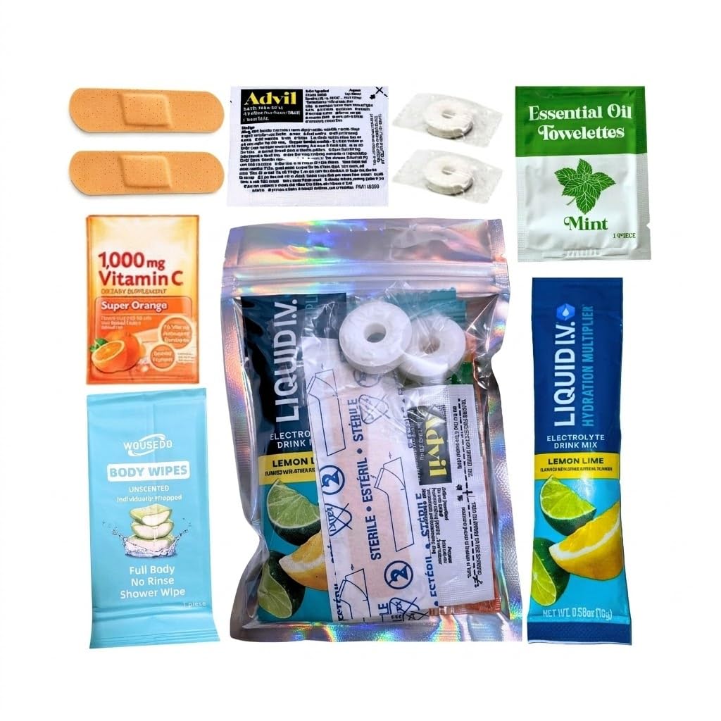 Holographic pouch for hangover relief