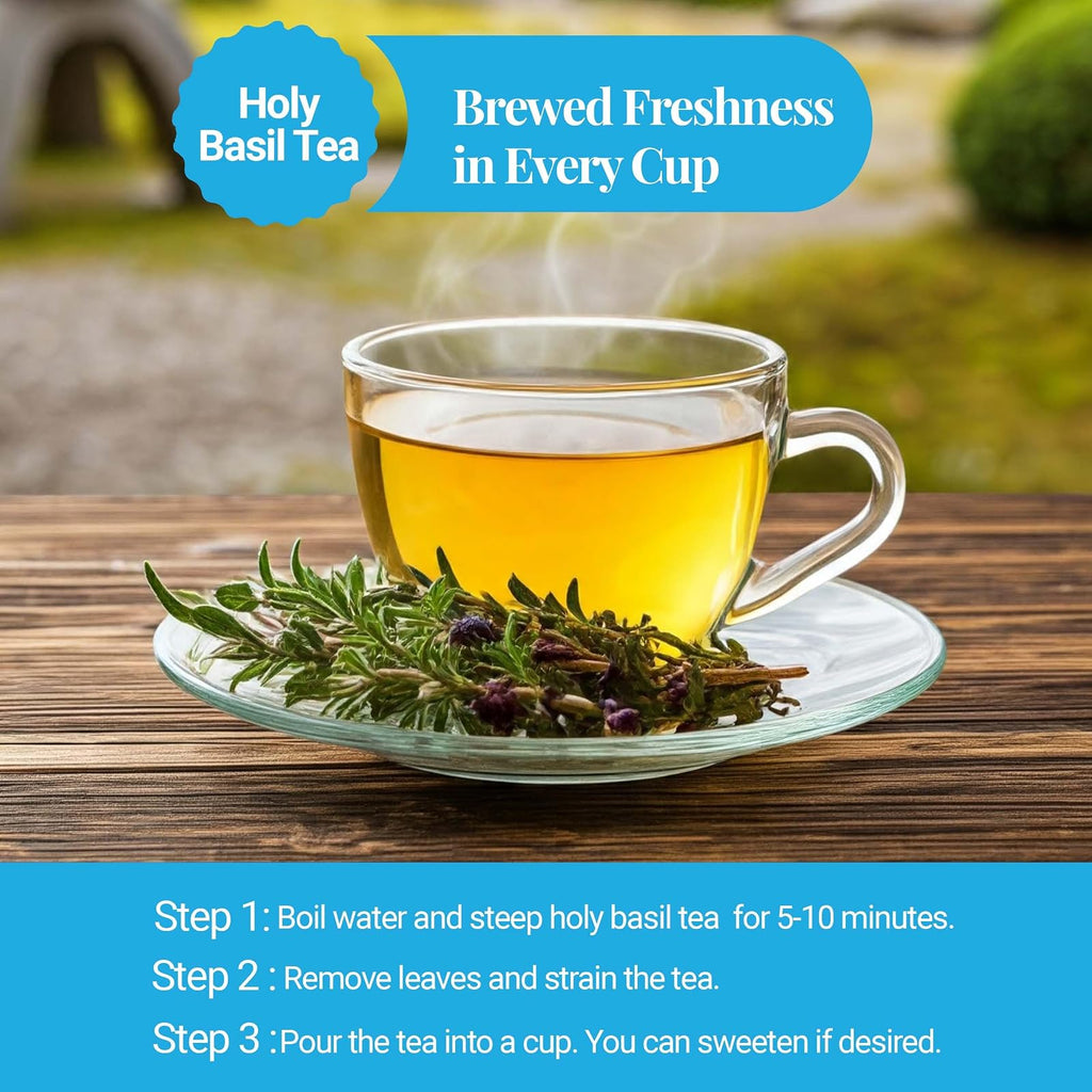 Holy Basil leaves for stress relief