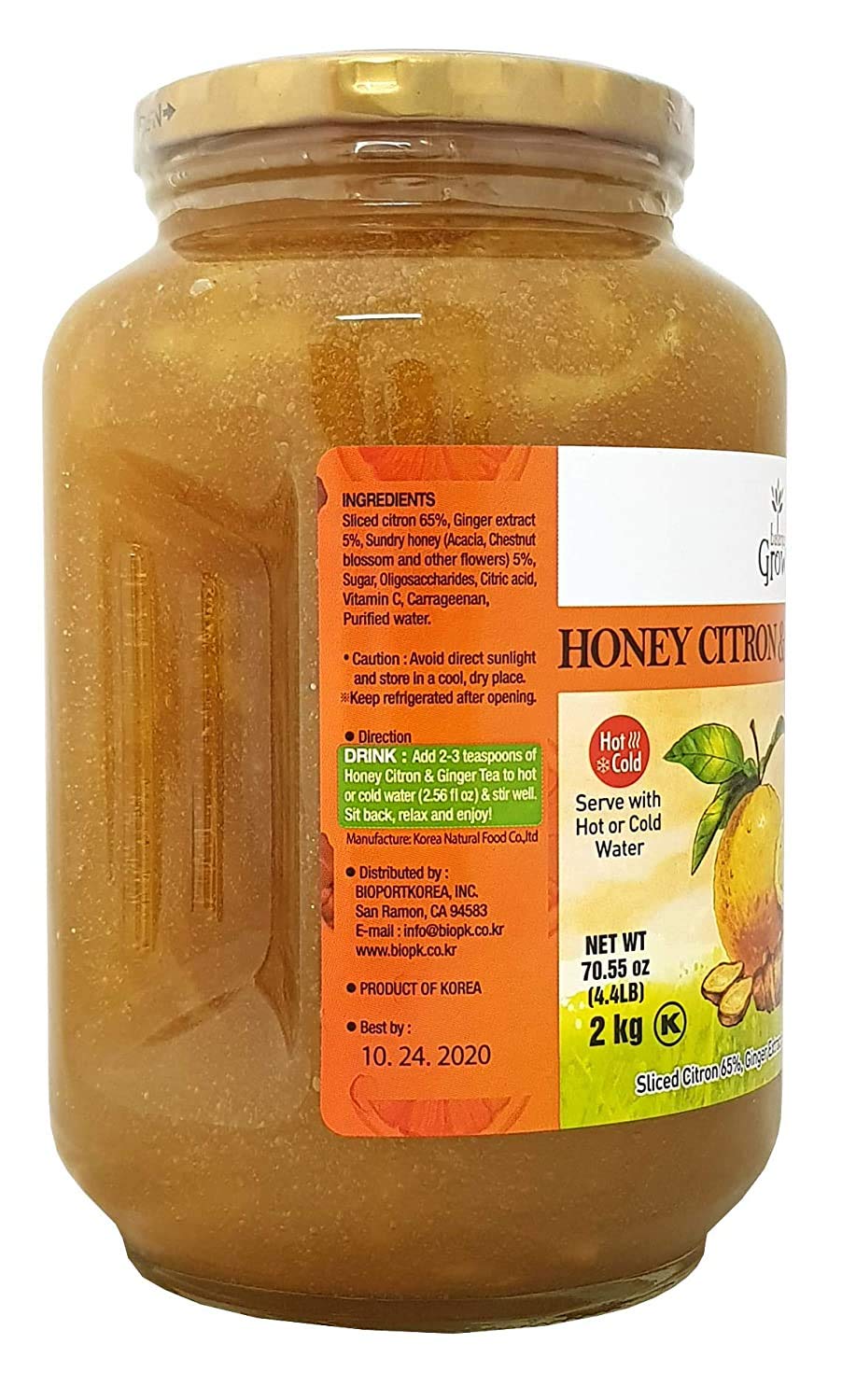Honey citron ginger tea for wellness