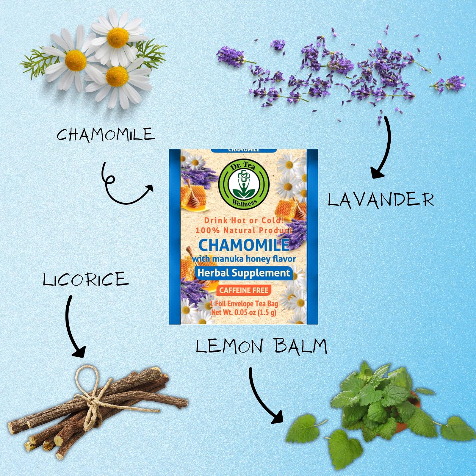honey flavored chamomile herbal tea