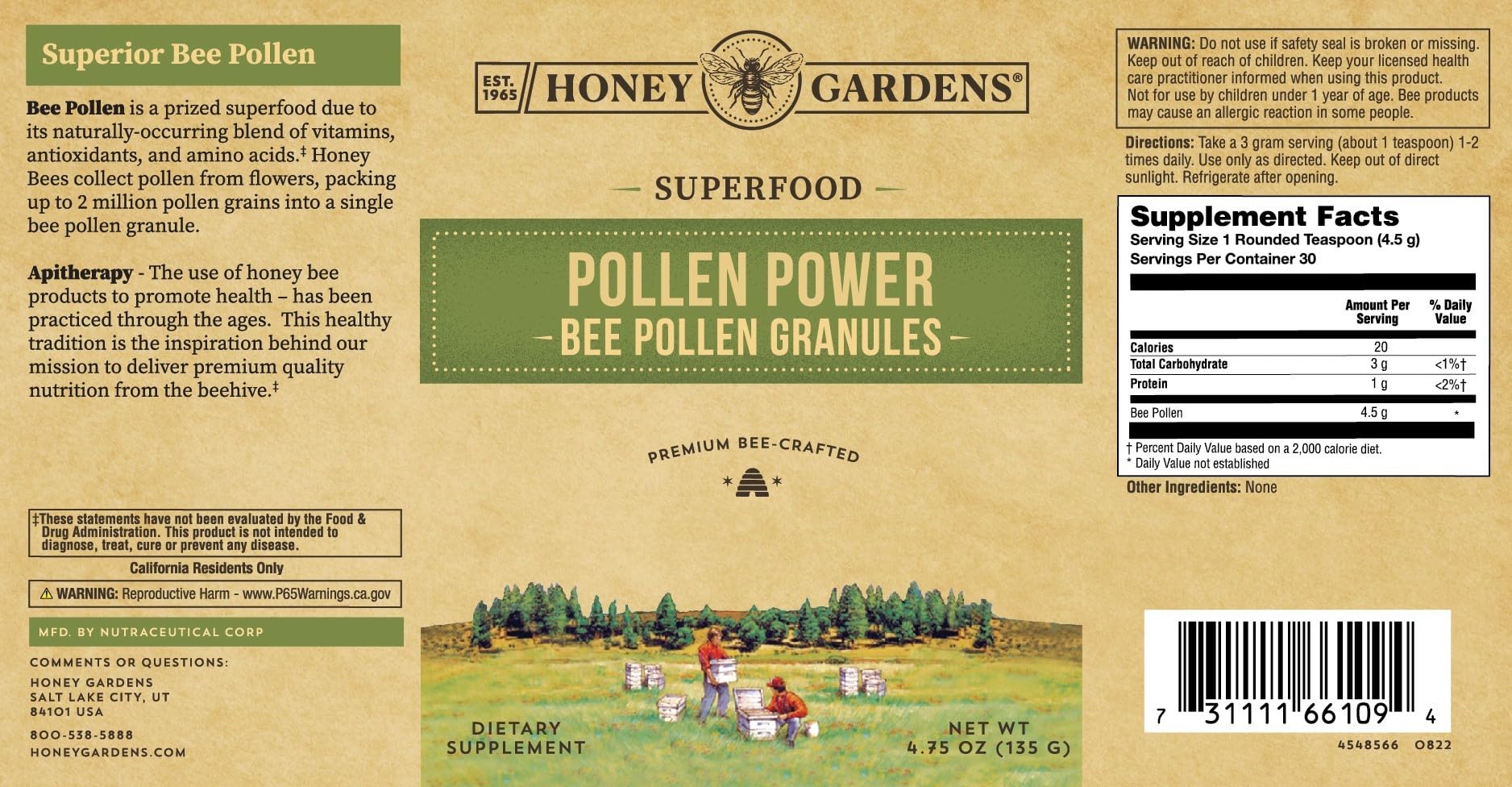 Honey Gardens pollen power granules