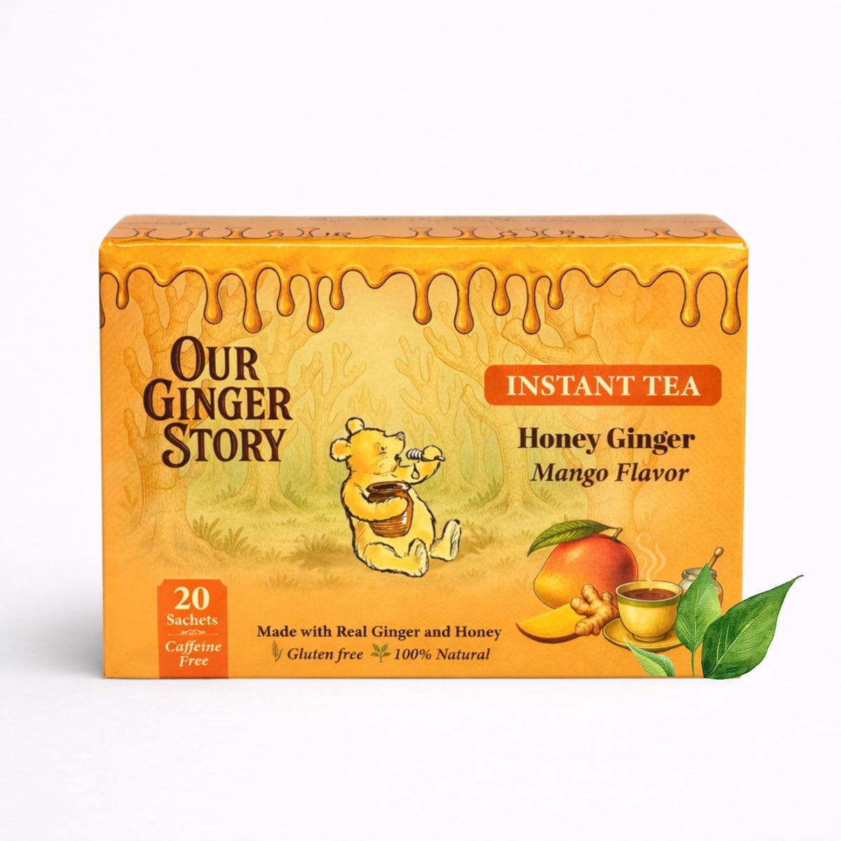 Honey ginger instant tea crystals