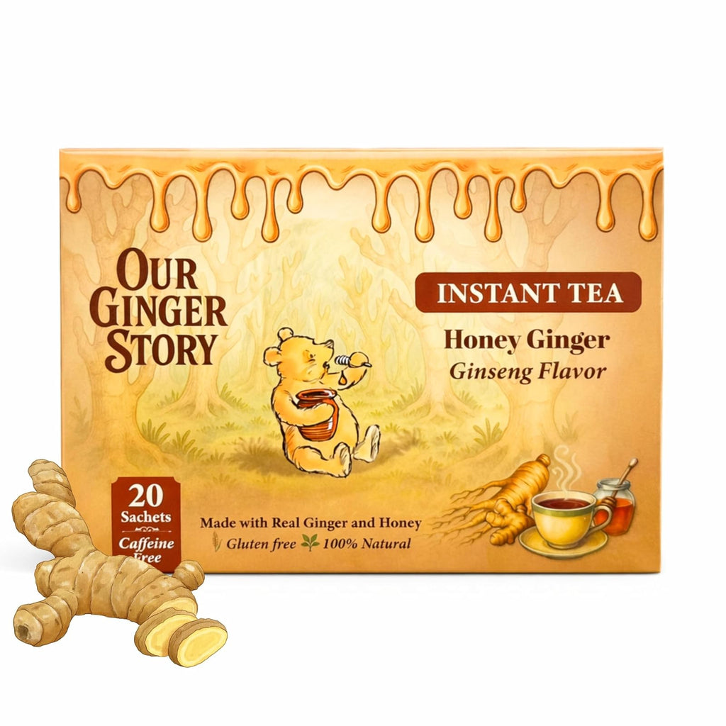 Honey ginger instant tea sachets