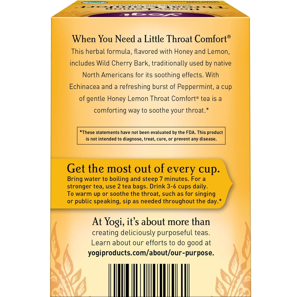 Honey lemon comfort tea bags