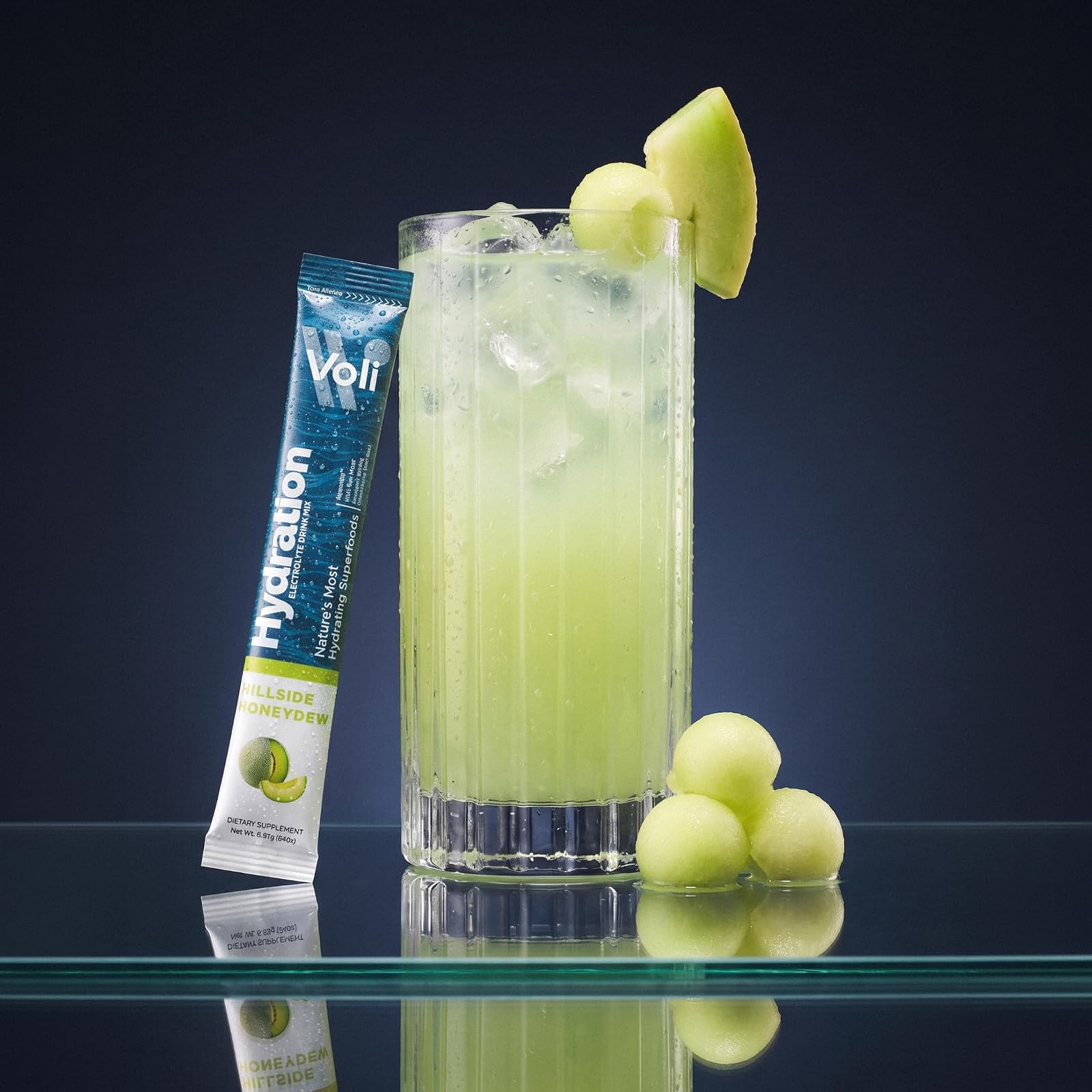 Honeydew flavour electrolyte powder packets