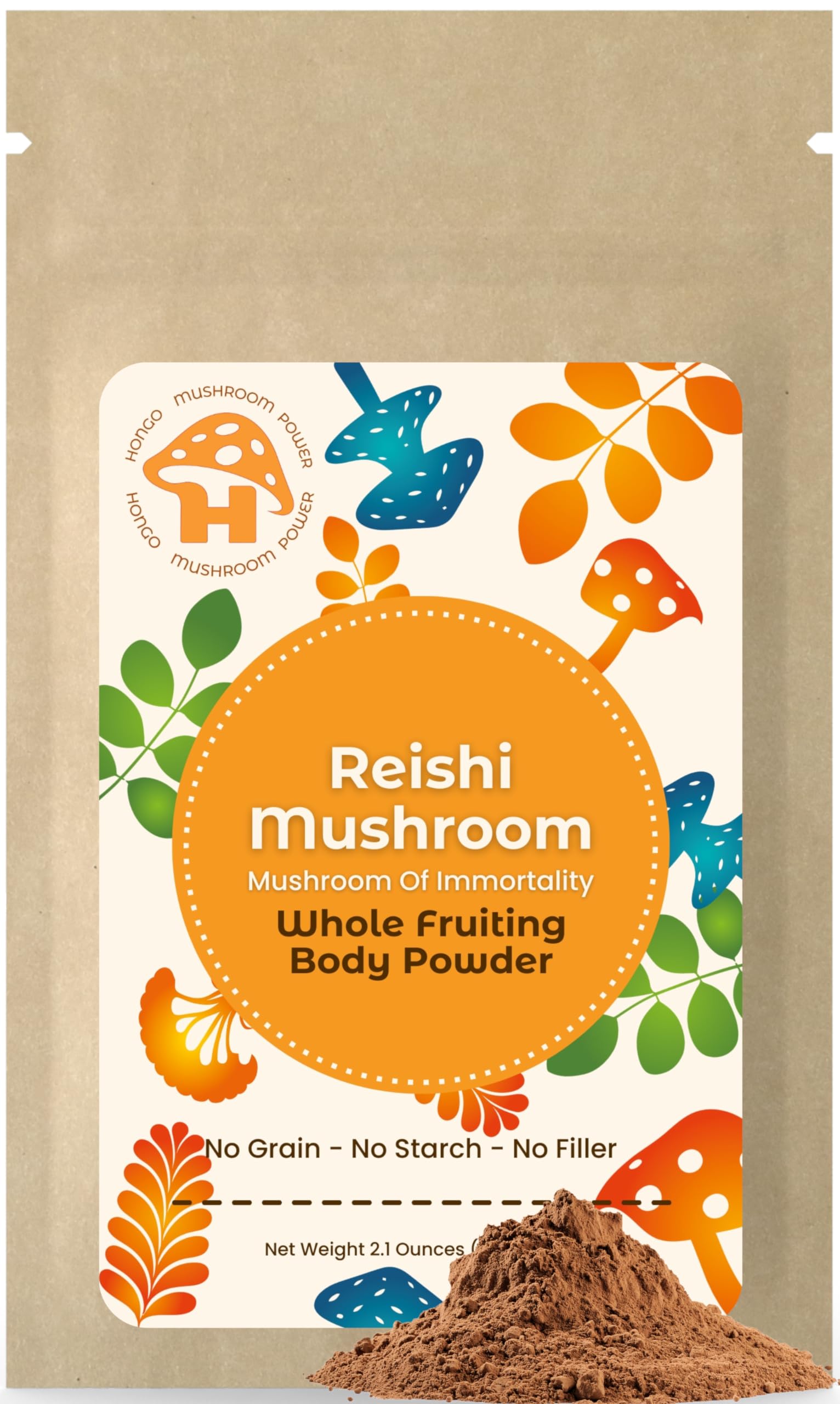 Hongo Reishi mushroom powder for immunity