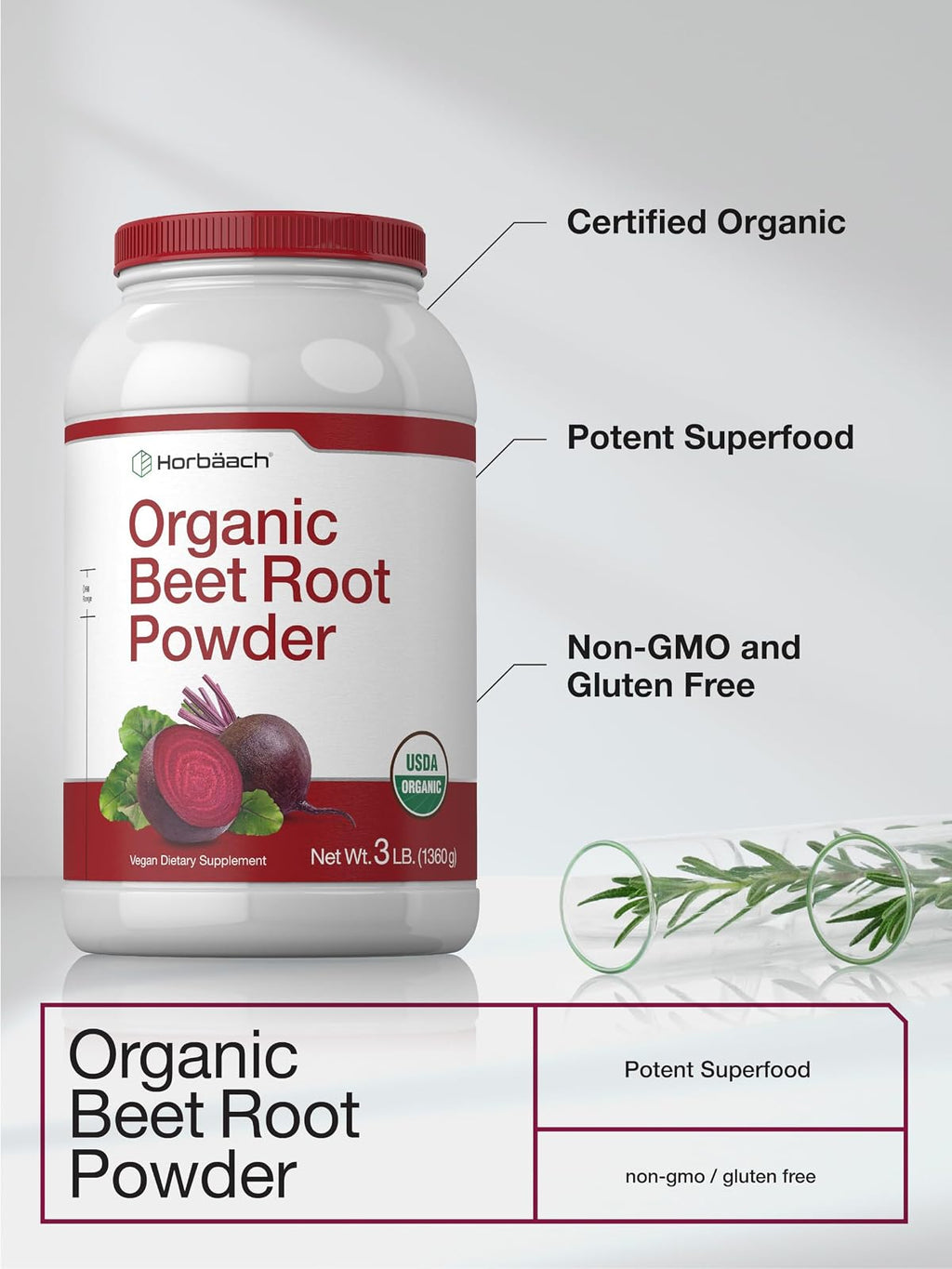 Horbäach beet root powder for smoothies
