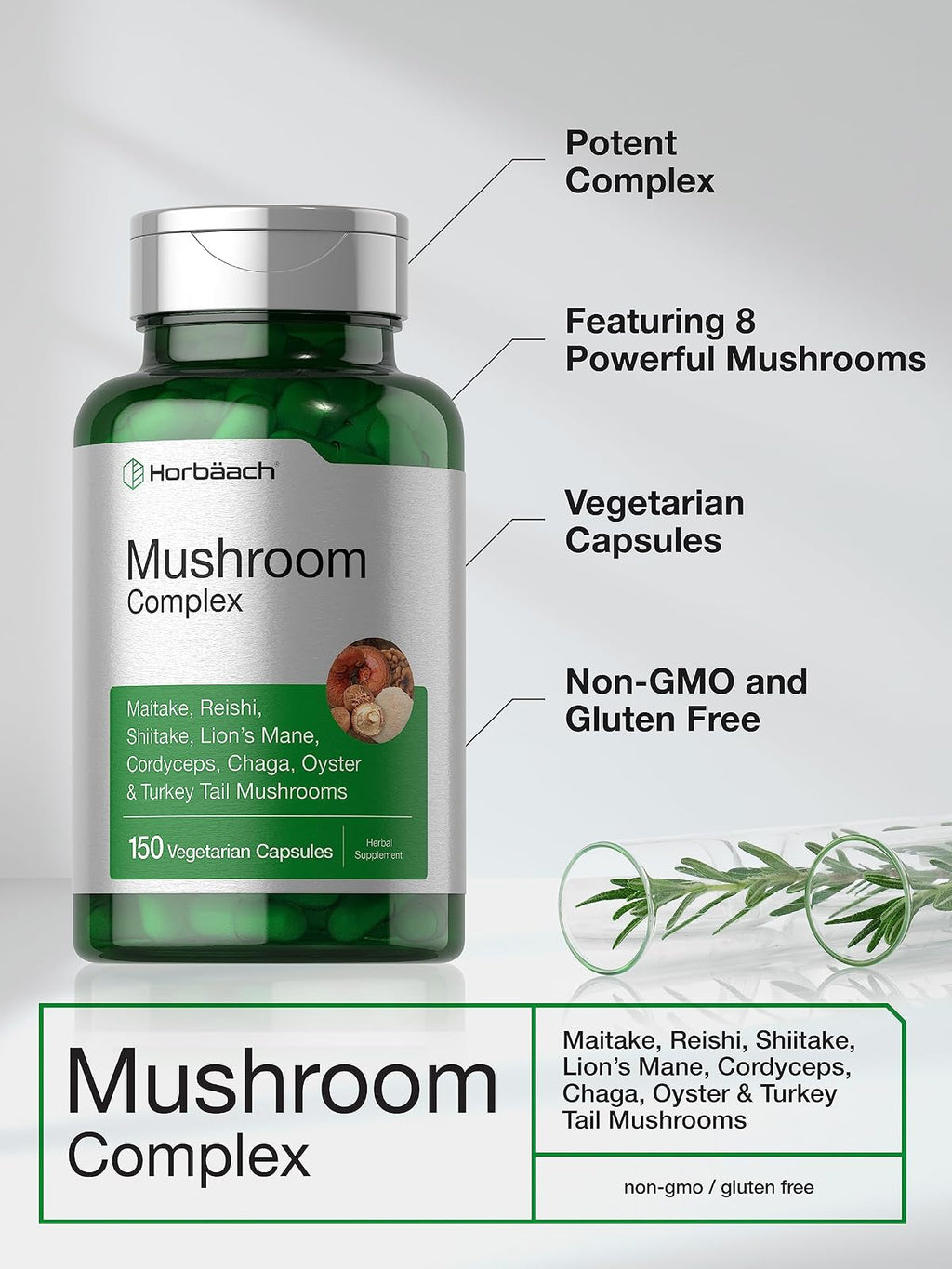Horbäach mushroom capsules for energy