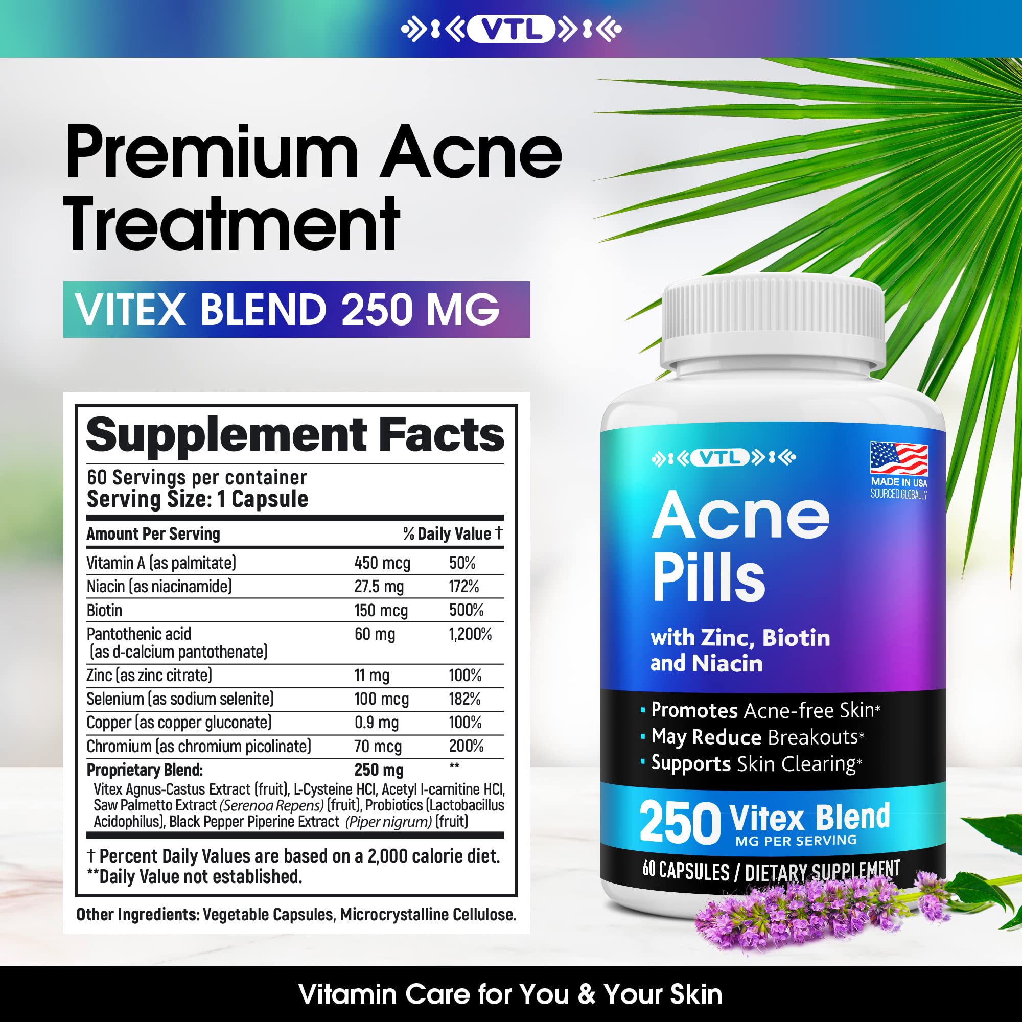 hormonal acne prevention with VTL pills