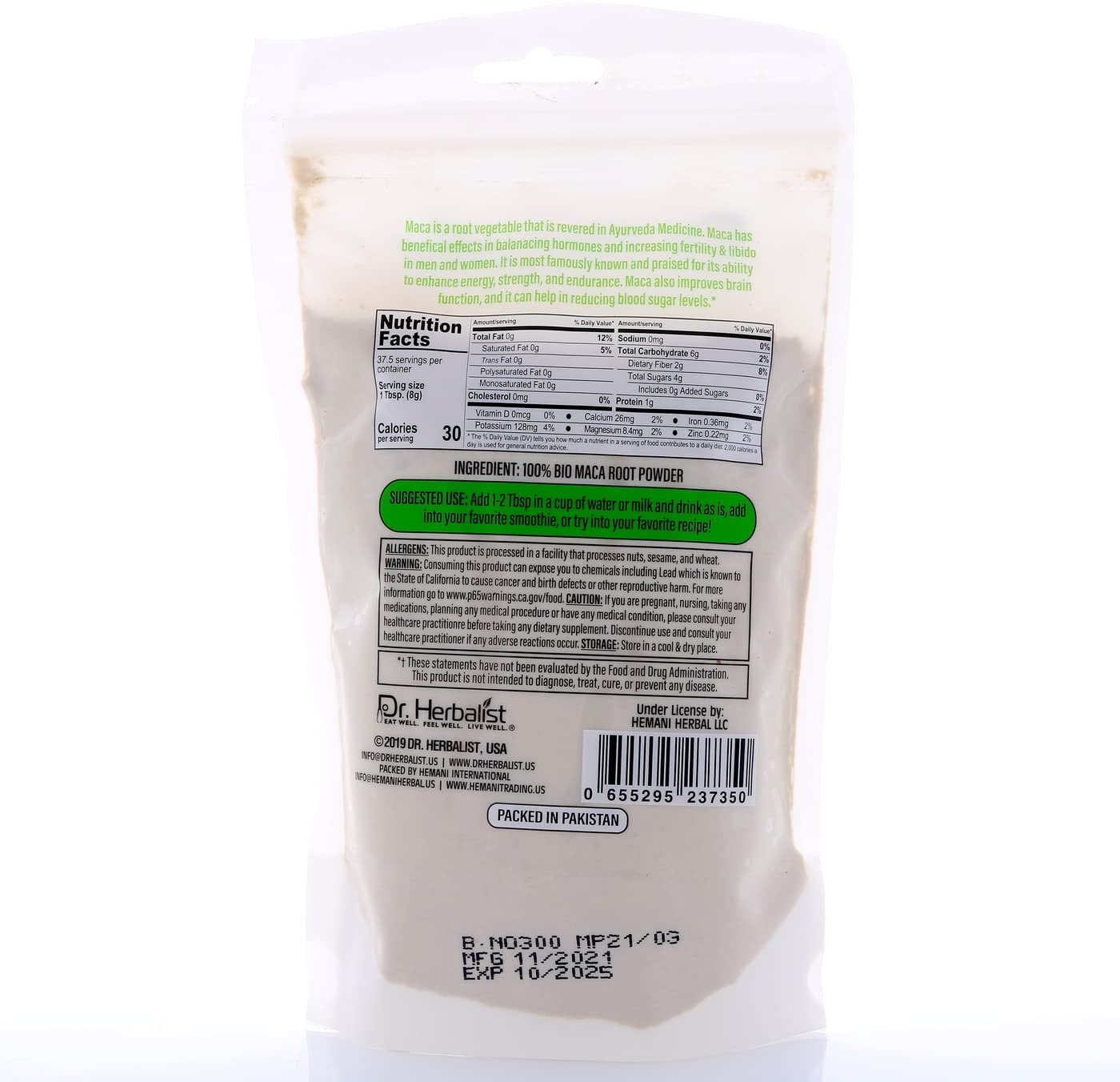 Hormonal balance with maca powder