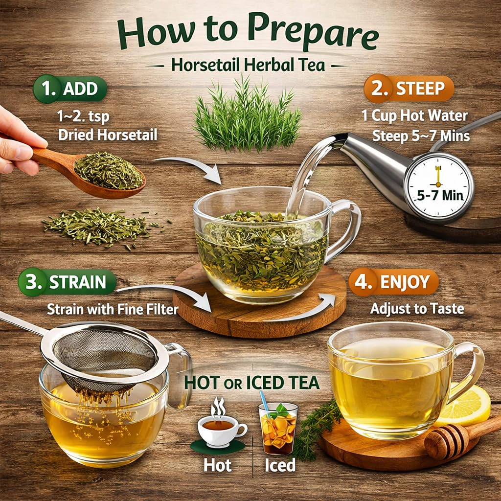 Horsetail tea for healthy hair