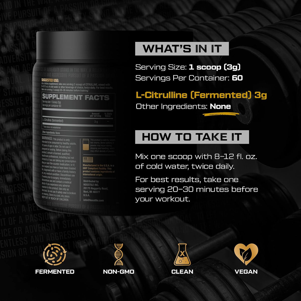 HOSSTILE Citrulline for enhanced performance