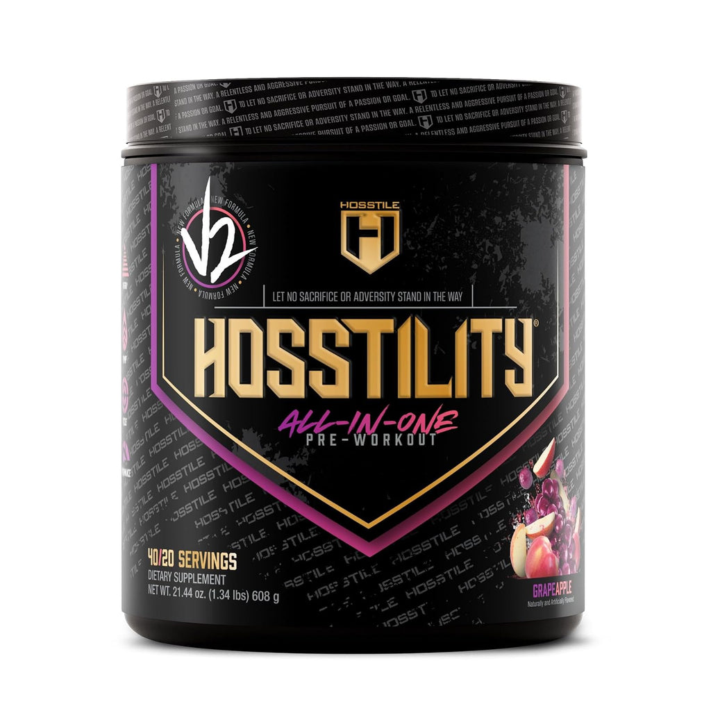 HOSSTILE pre-workout powder grape apple