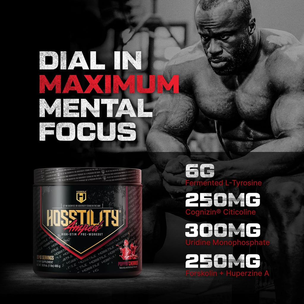 HOSSTILE pre-workout powder with 40 servings