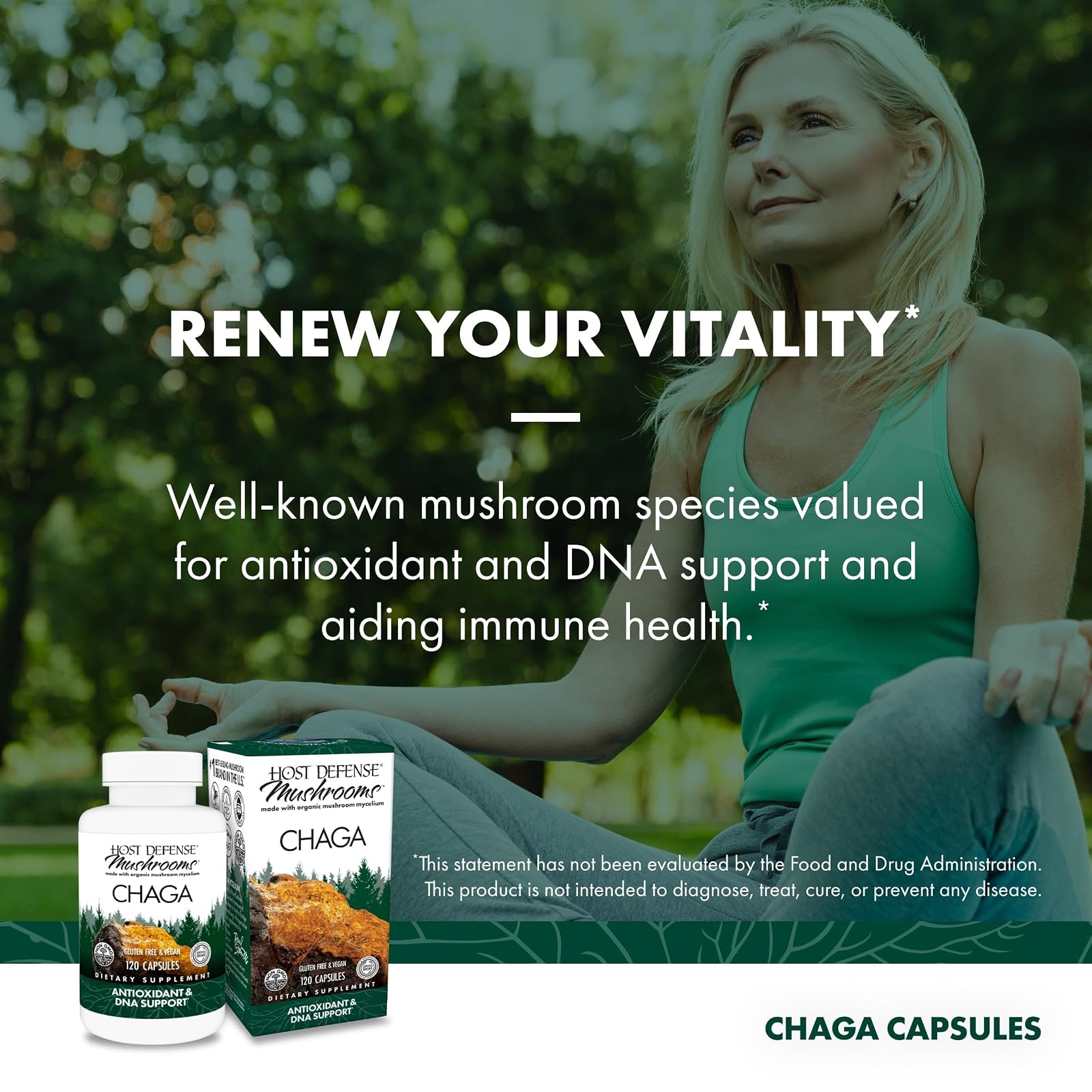 Host Defense chaga for overall health