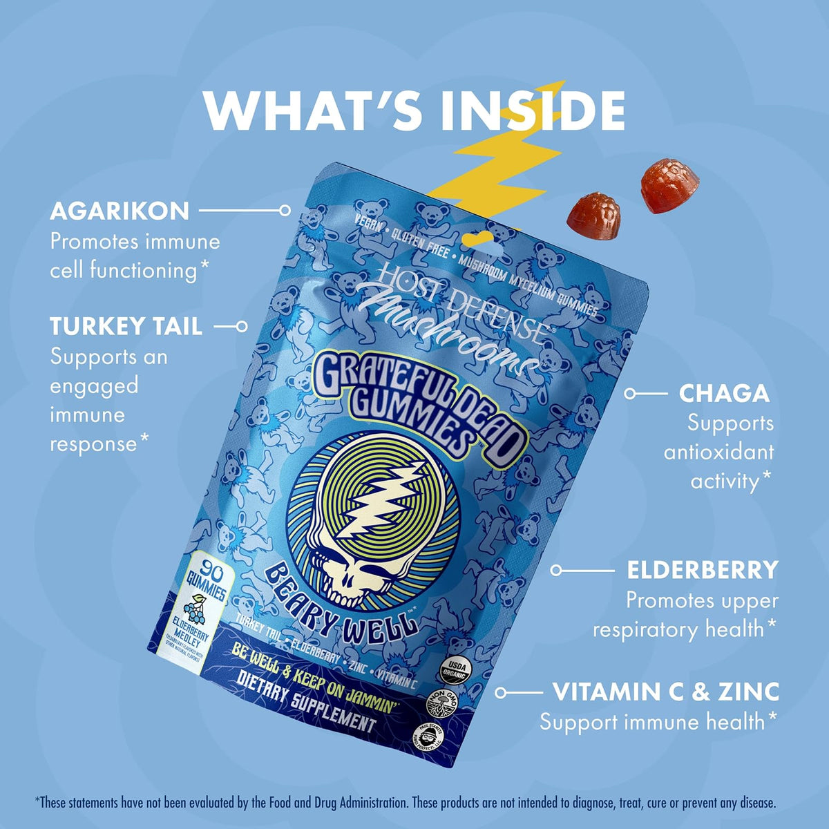 Host Defense gummies with adaptogenic benefits