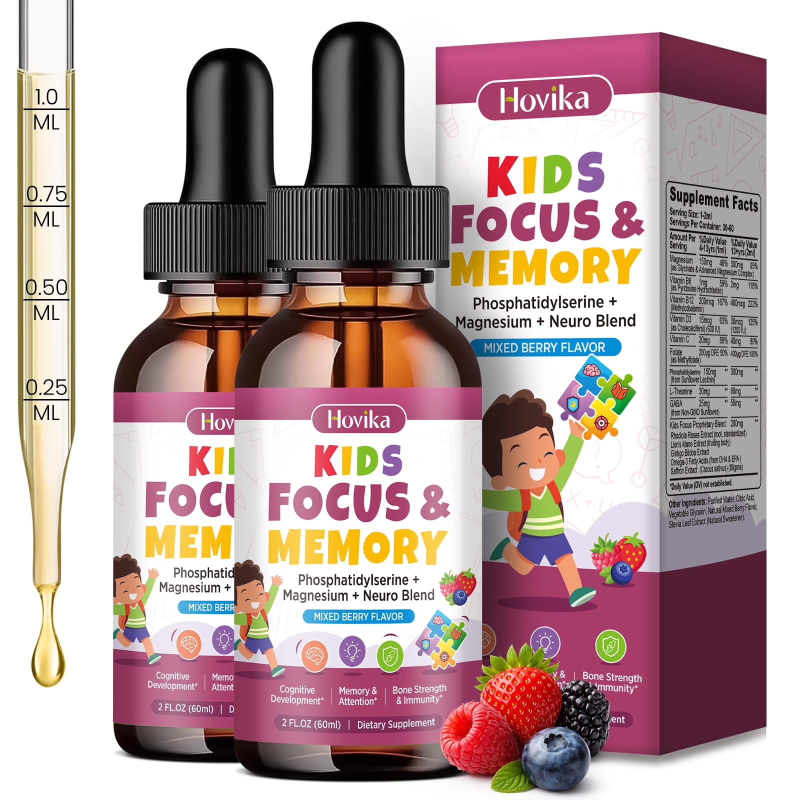 Hovika kids focus supplements liquid