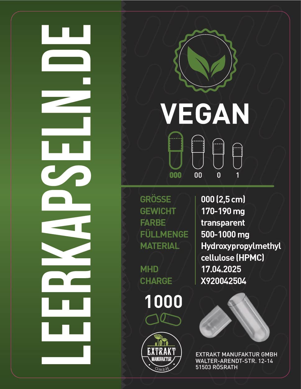 HPMC empty capsules for supplements