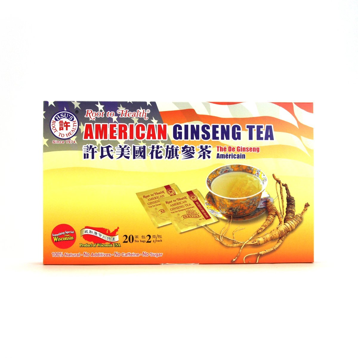 Hsu's ginseng tea bags caffeine free