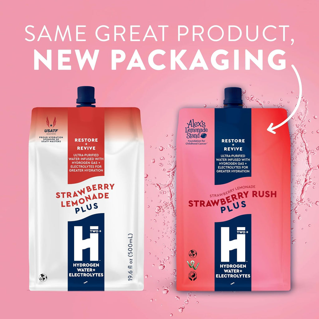 HTWO Plus strawberry lemonade flavour