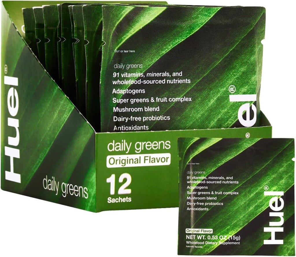 Huel Daily Greens spirulina superfood powder