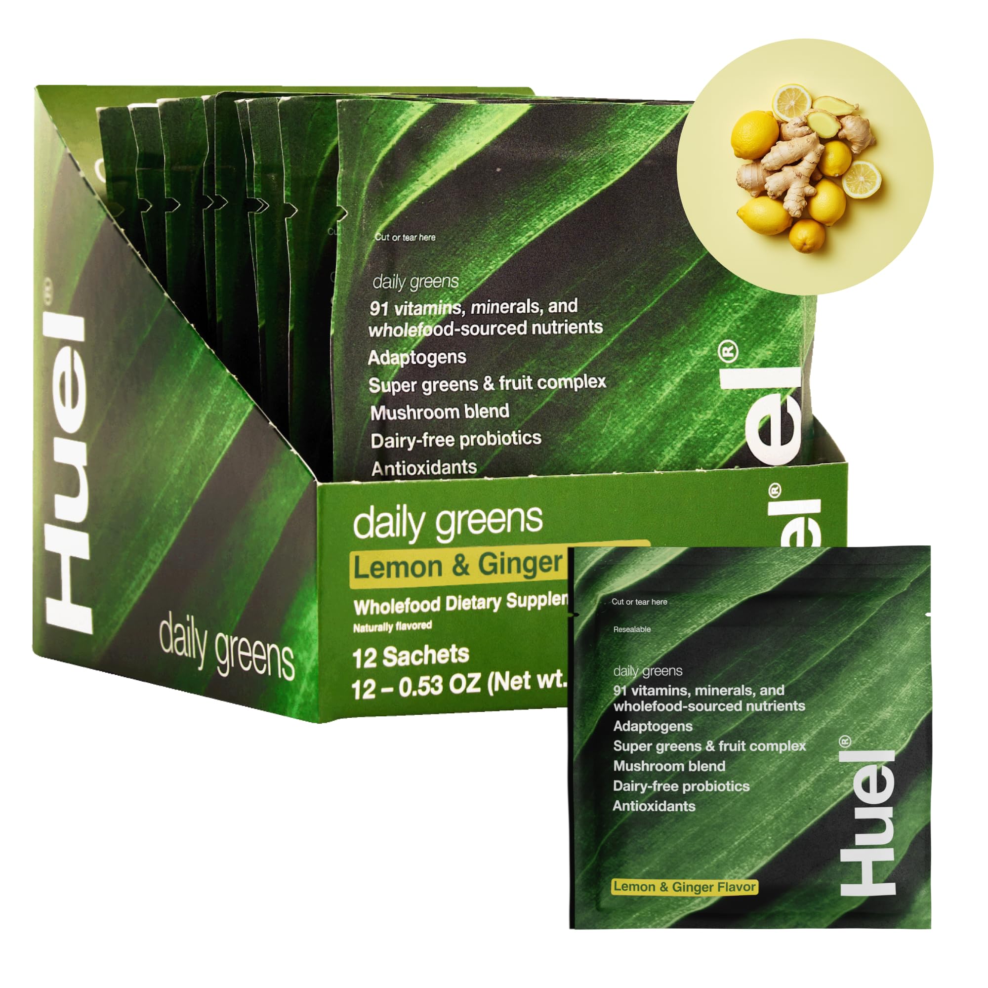 Huel Daily Greens spirulina superfood powder