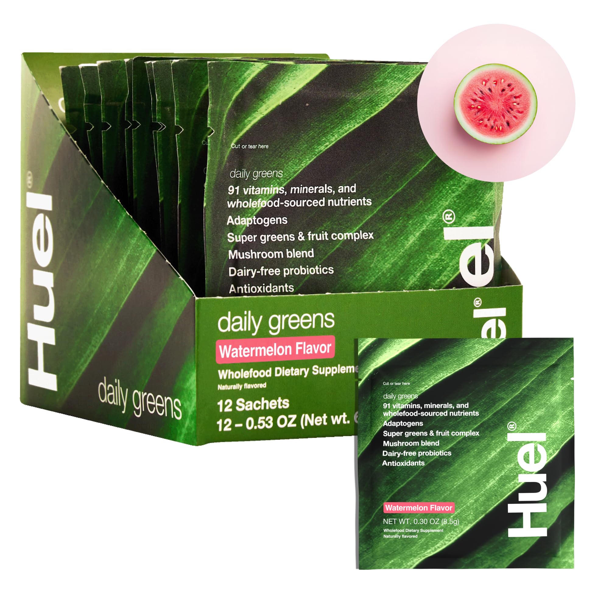 Huel Daily Greens spirulina superfood powder