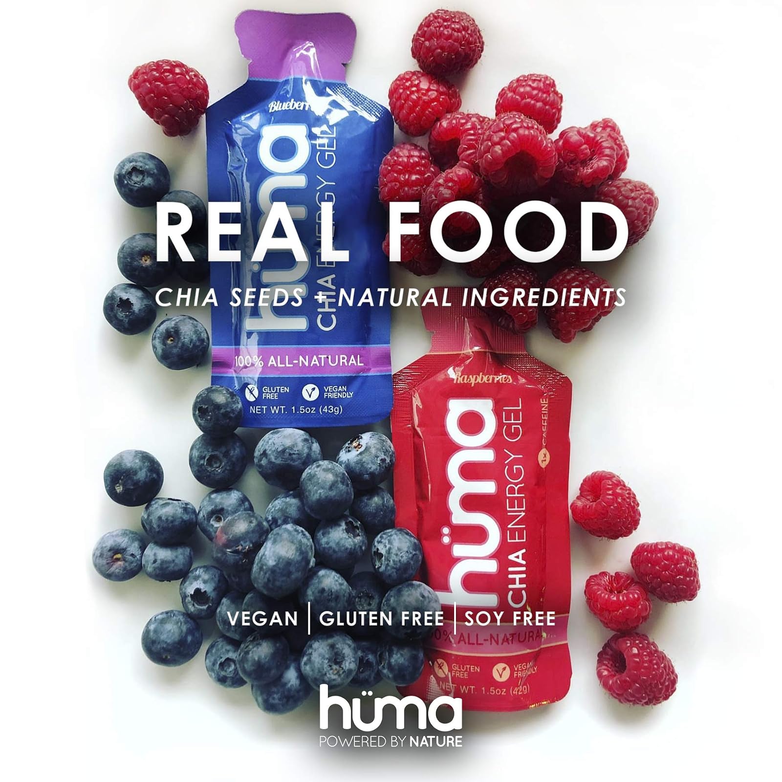 Huma energy gels with caffeine boost