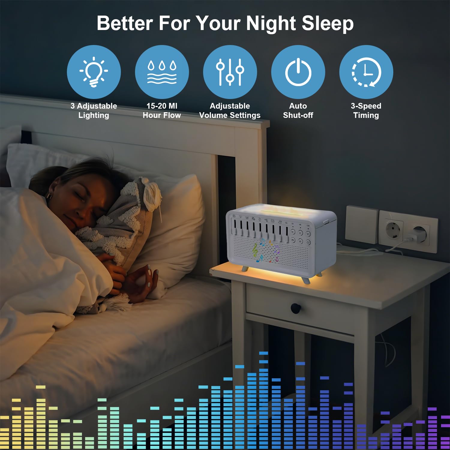 Humidifier with soothing night light