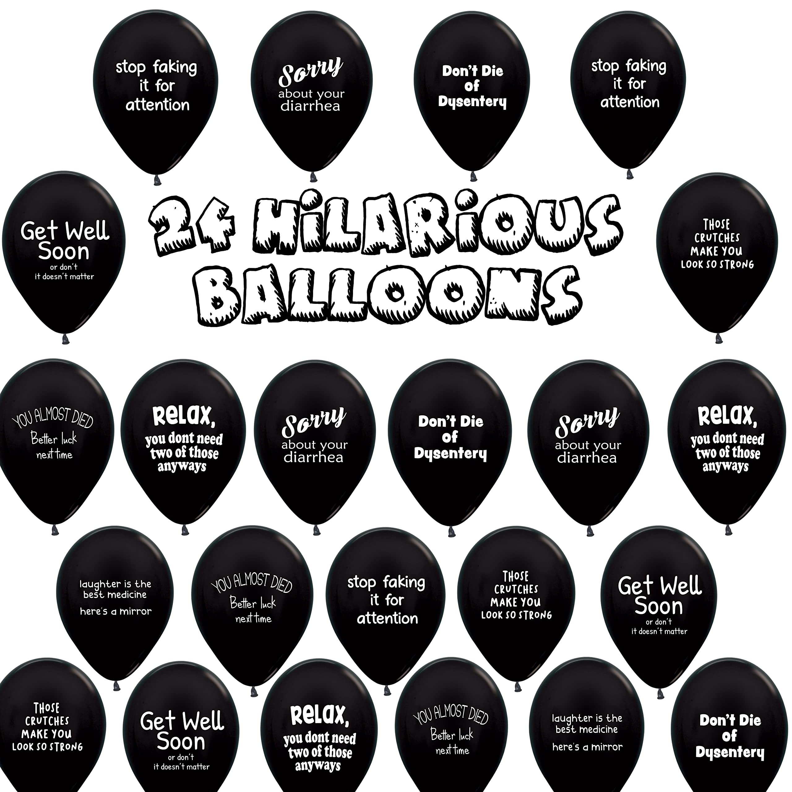 humorous balloons for health parties