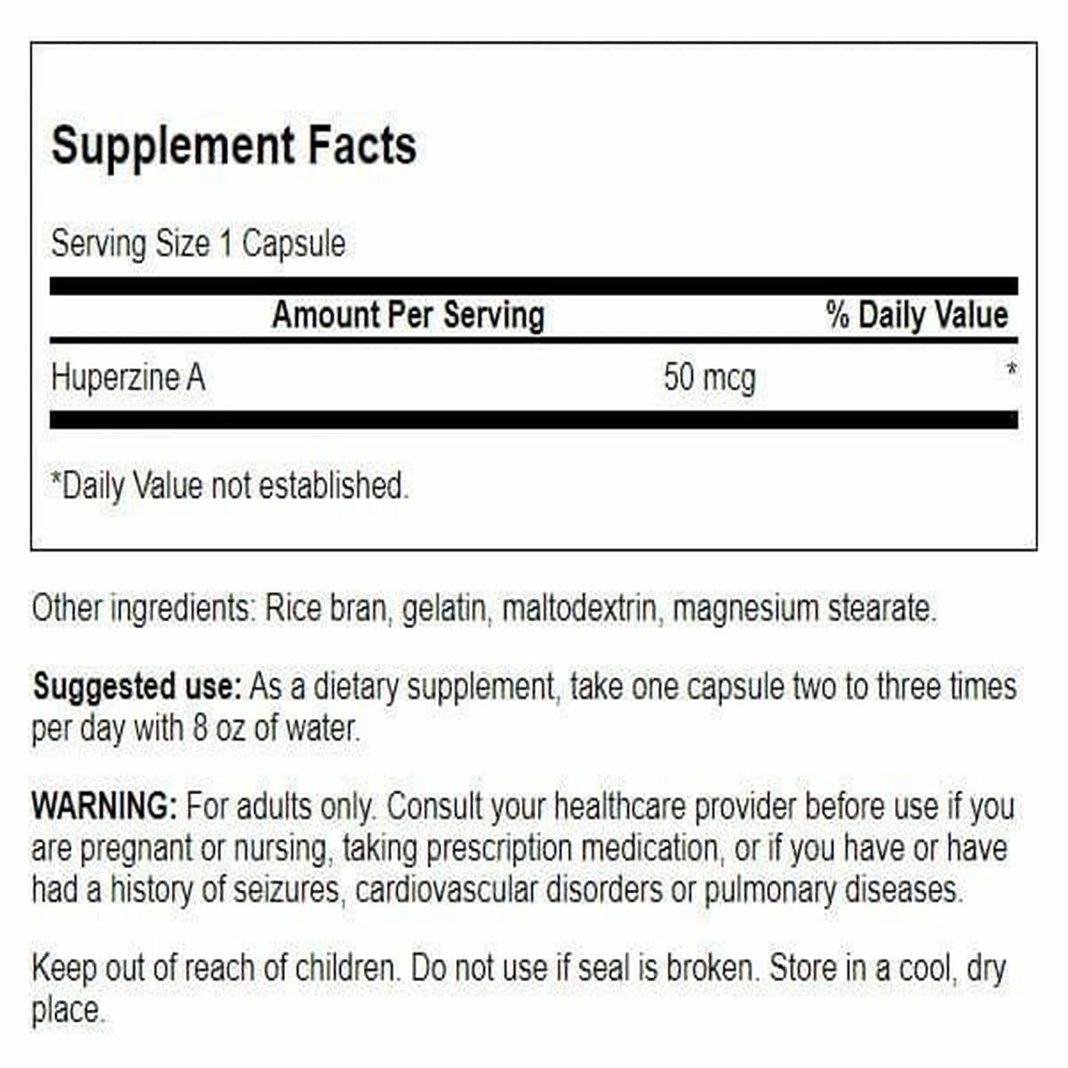 Huperzine A 50 mcg brain health