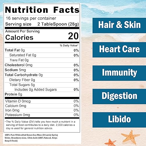 HX Strawberry Sea Moss Gel nutrition boost