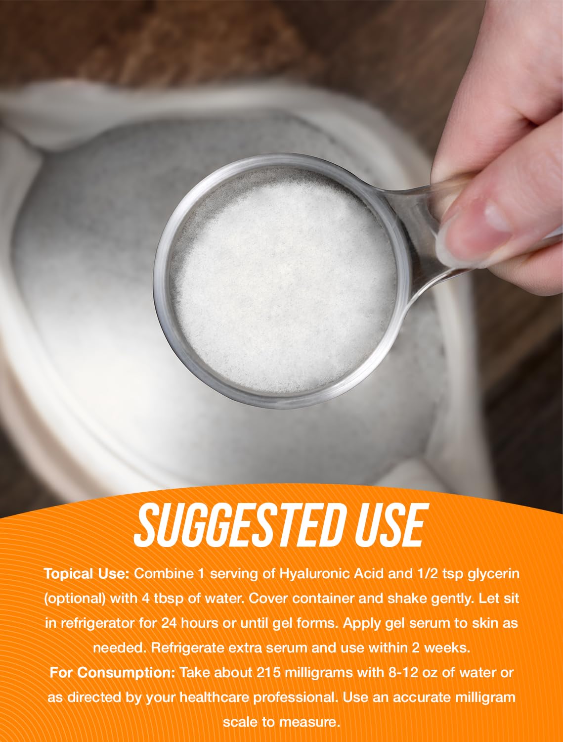 Hyaluronic acid for skin moisture